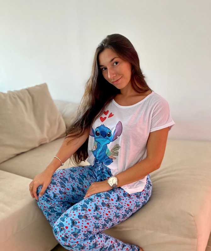 PANTALON SUELTO -STITCH- PIJAMAS LARGOS – Obsidiana Makeup | Maquillaje Original